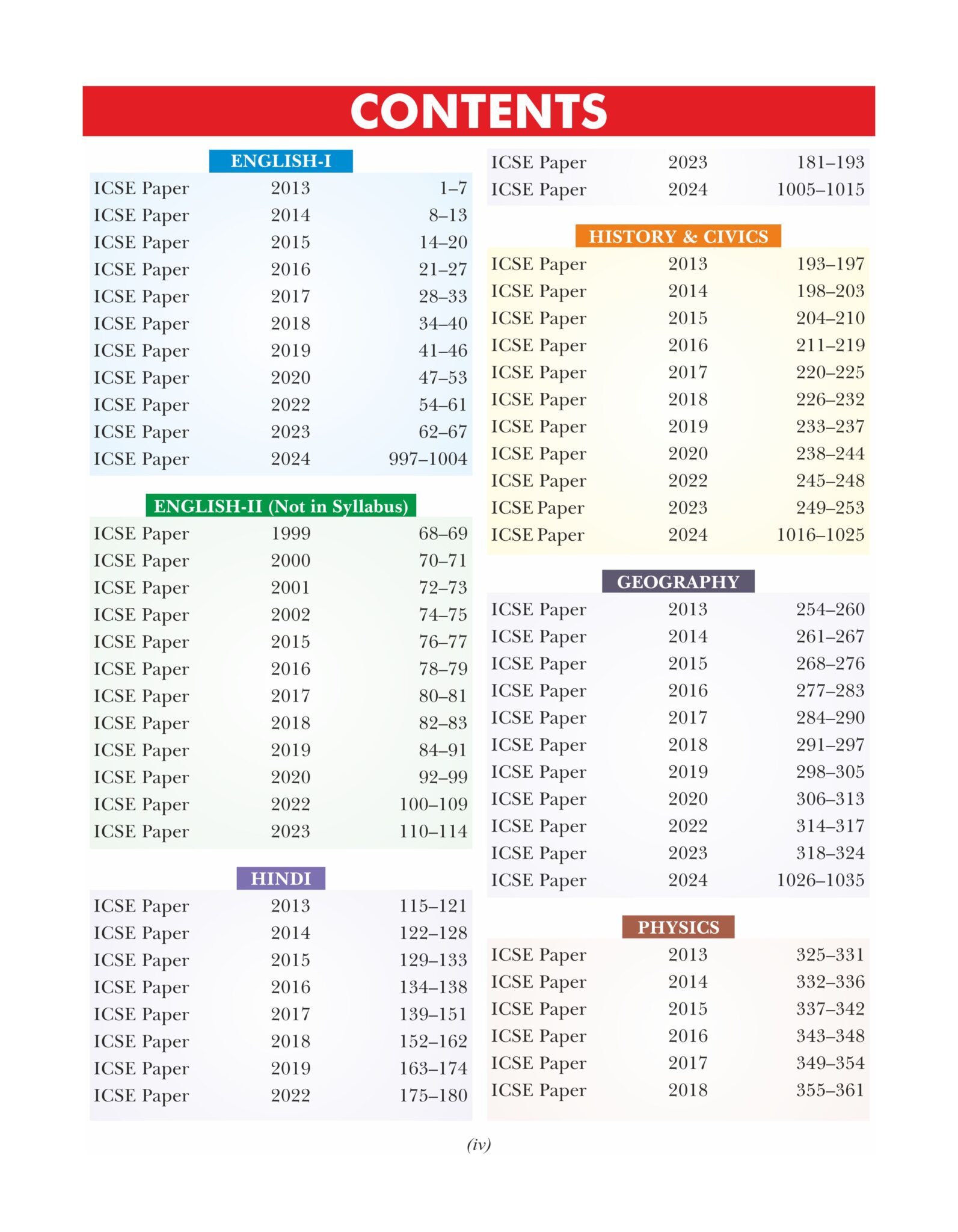 Arun Deep’s 10 Years Solved Papers For ICSE Class 10 Exam 2025 ...